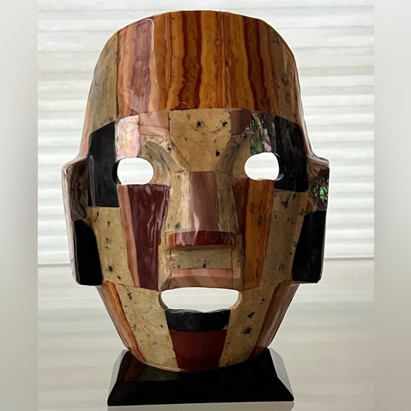 Southwest | Art | Death Mask Aztec Mayan Semiprecious Stones Onyx ...